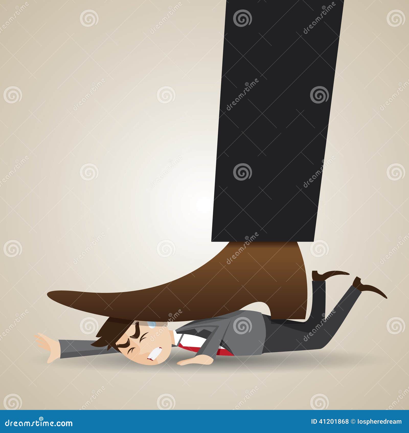 Cartoon Businessman Stomped By Boss Stock Vector - Image: 41201868