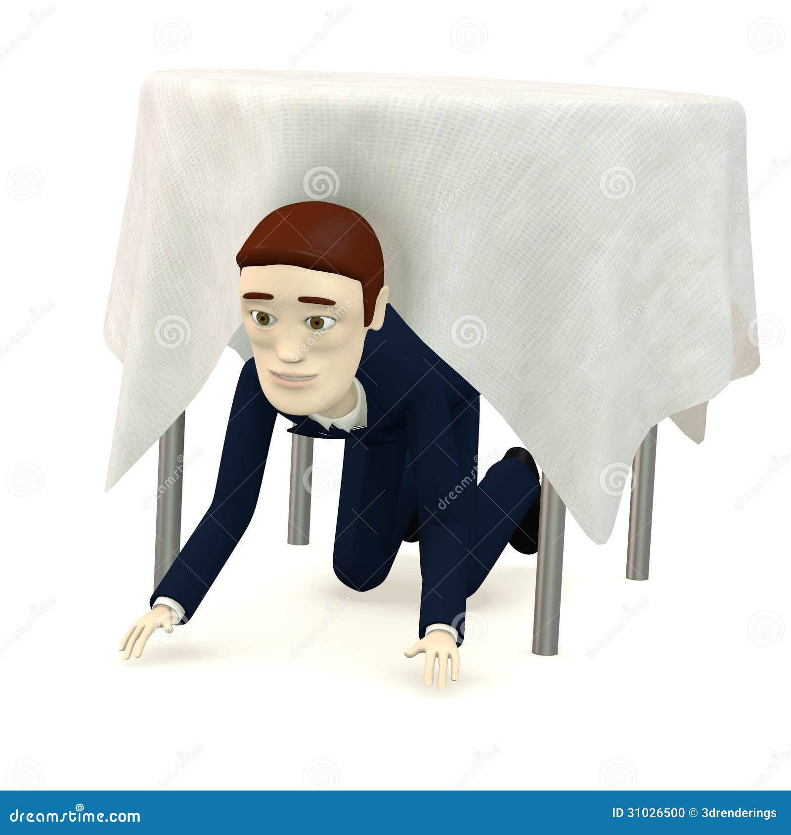 Cartoon Businessman with Table and Tablecloth Stock Illustration ...
