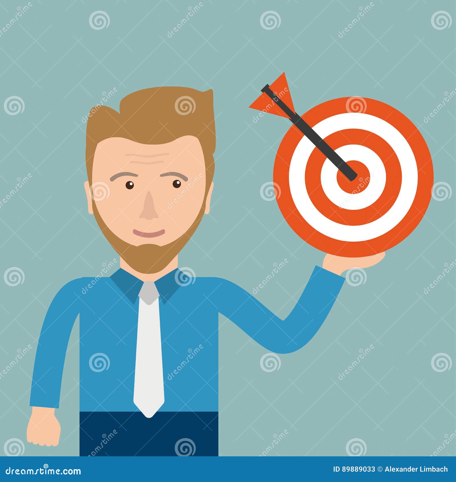 Cartoon Businessman Target stock vector. Illustration of character ...