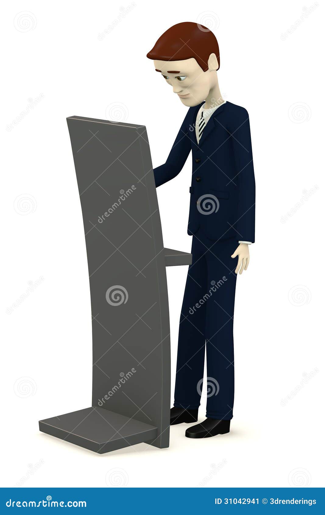 Cartoon Businessman with Terminal Stock Illustration - Illustration of ...