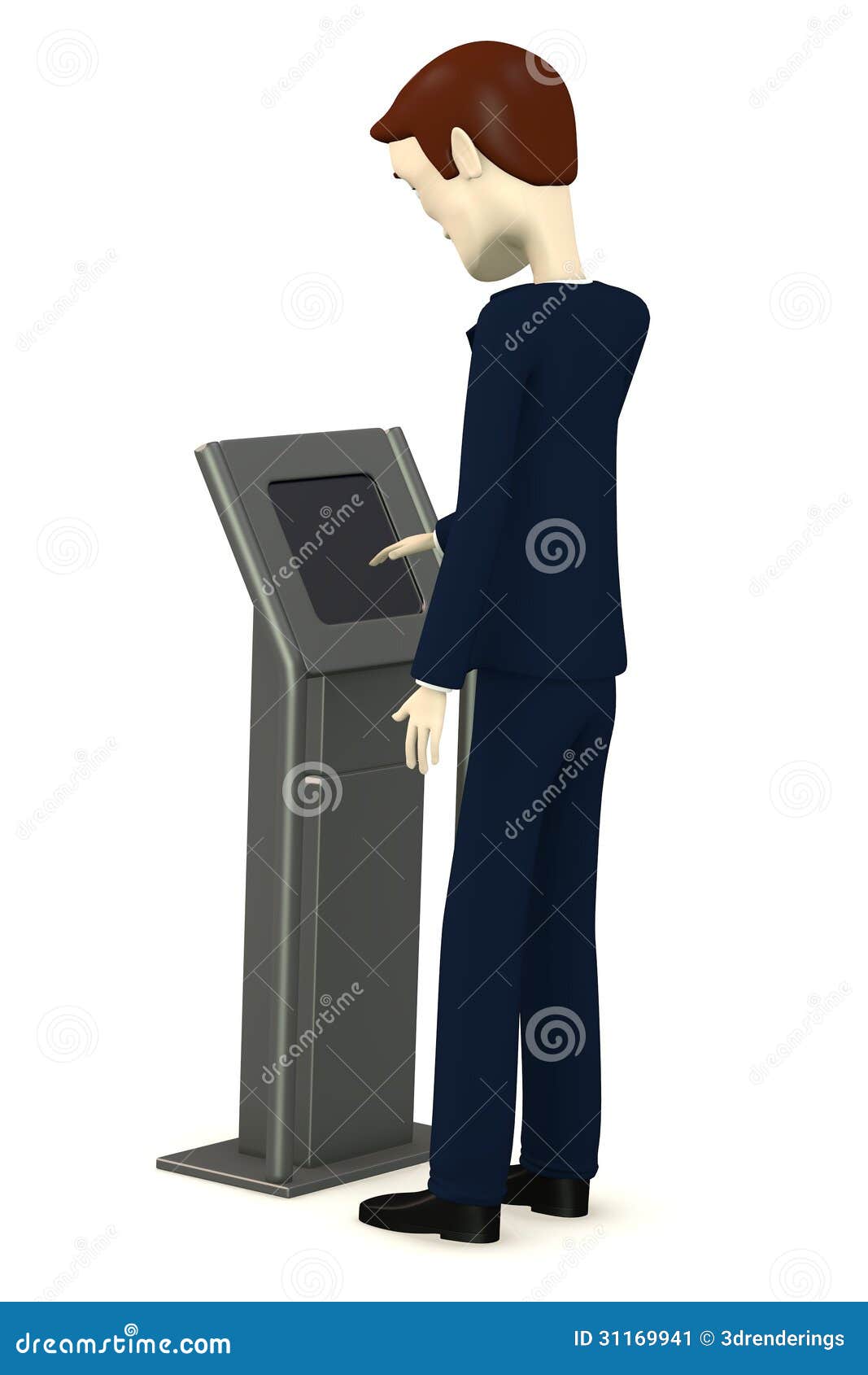 Cartoon Businessman with Terminal Stock Illustration - Illustration of ...