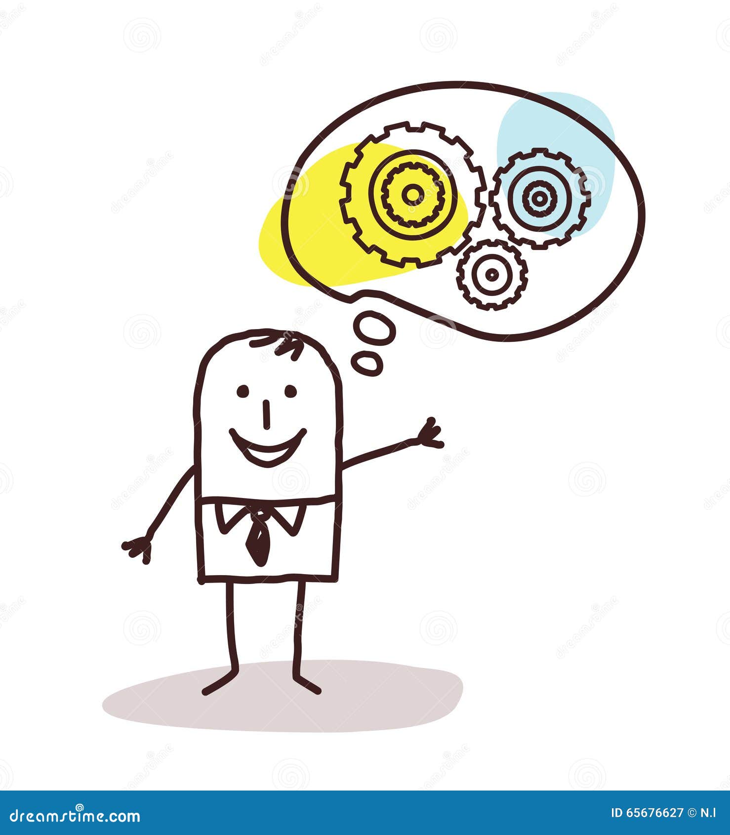 Cartoon Businessman Thinking about New Concepts Stock Vector ...