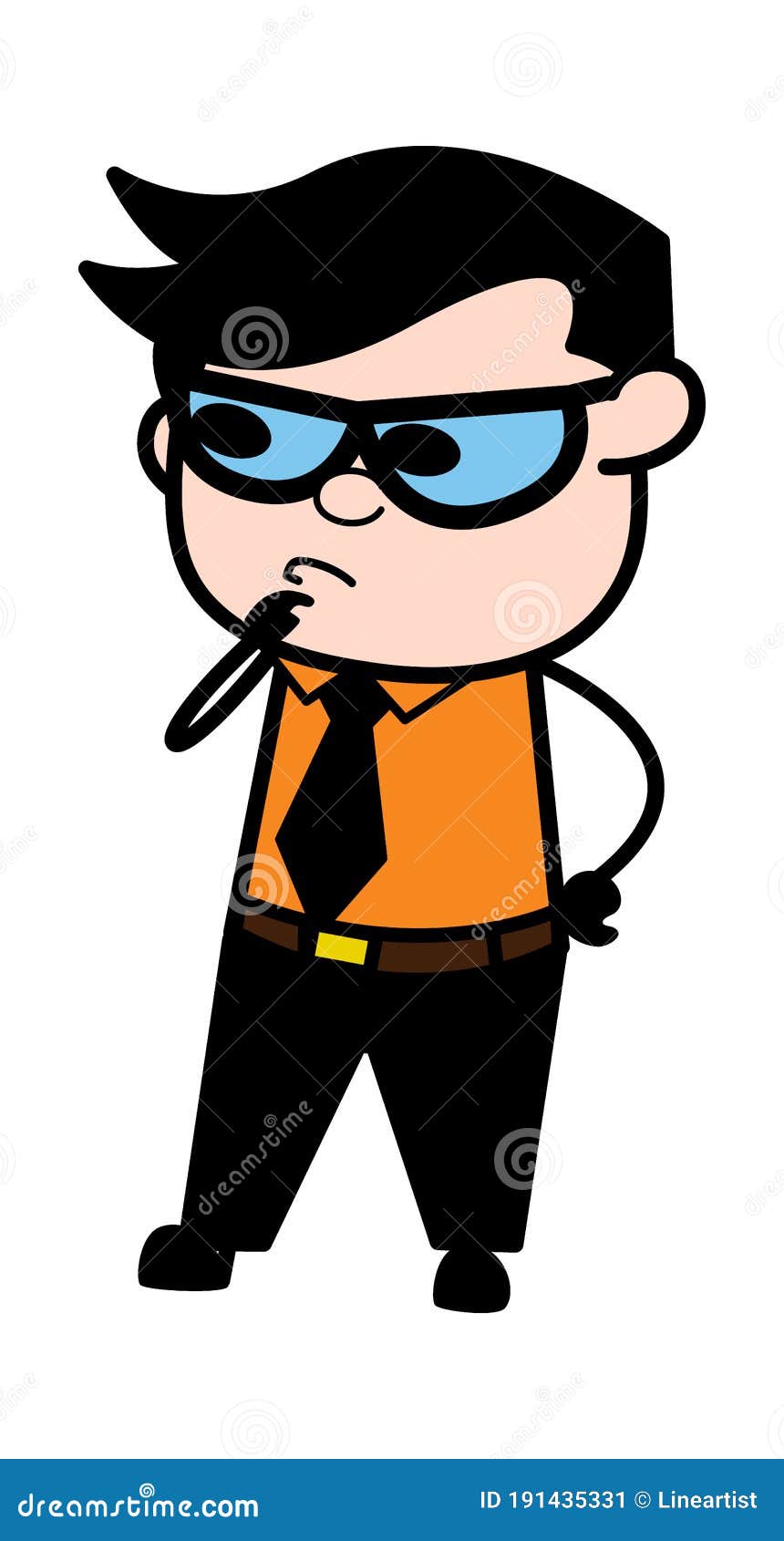 Cartoon Businessman Thinking Seriously Stock Illustration ...