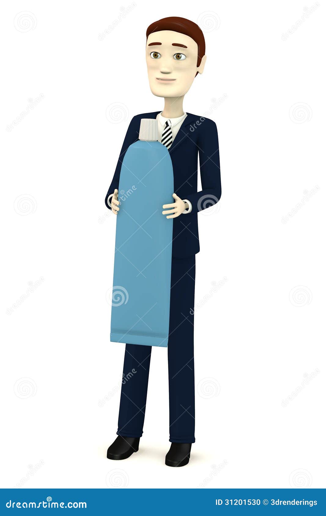 Cartoon Businessman with Toothpaste Stock Illustration - Illustration ...