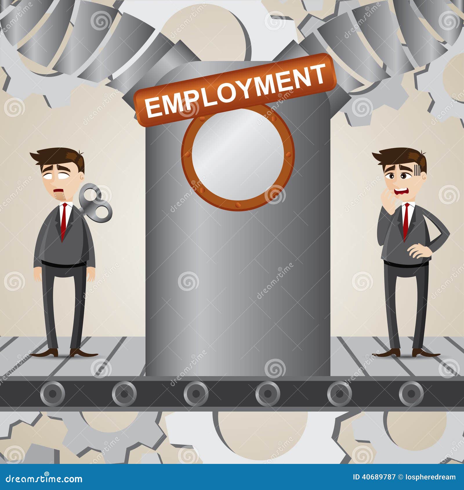 Cartoon Businessman Transform into Robot Employee Stock Vector ...