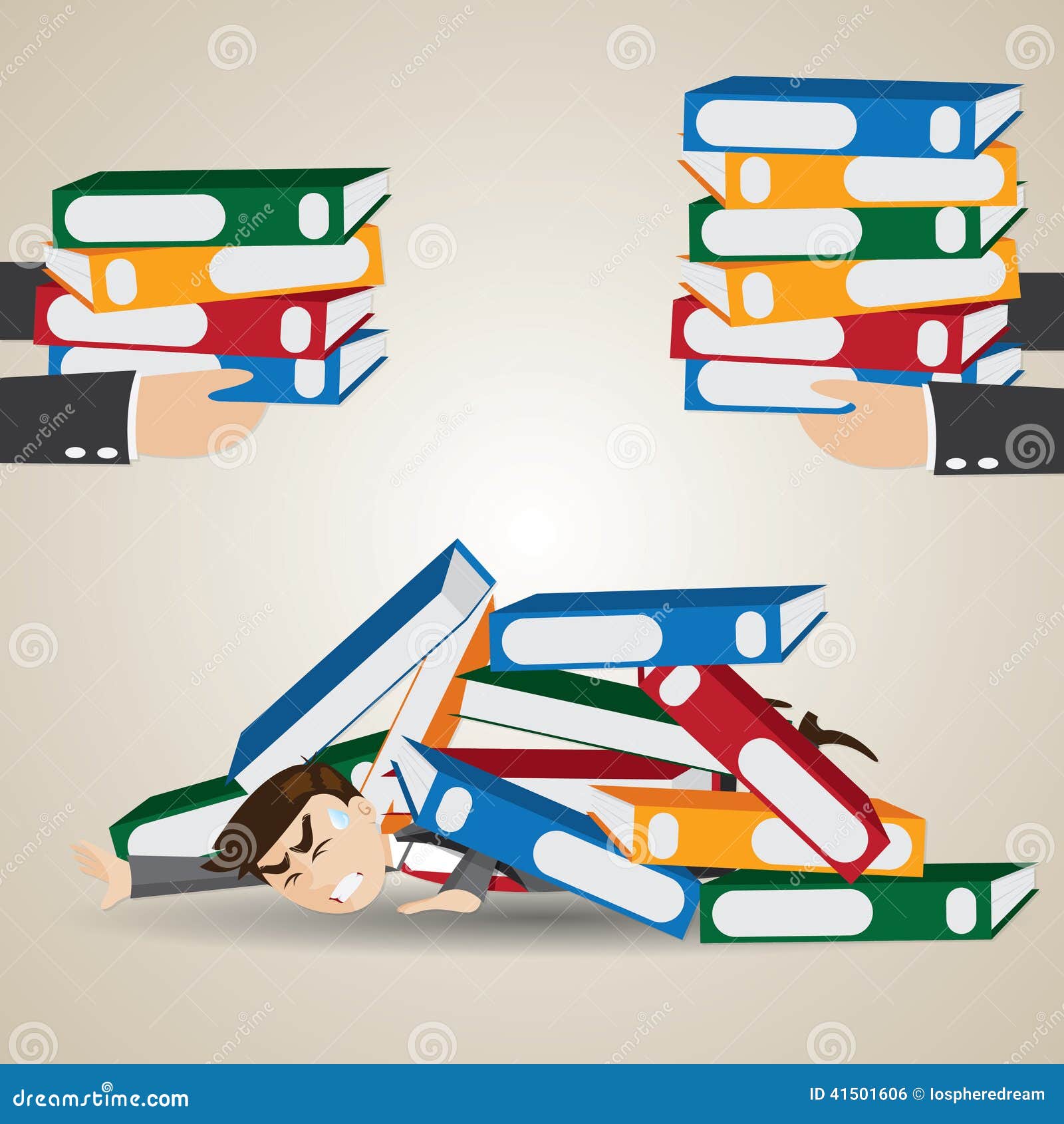 Businessman In Pile Of Office Papers Cartoon Vector | CartoonDealer.com ...
