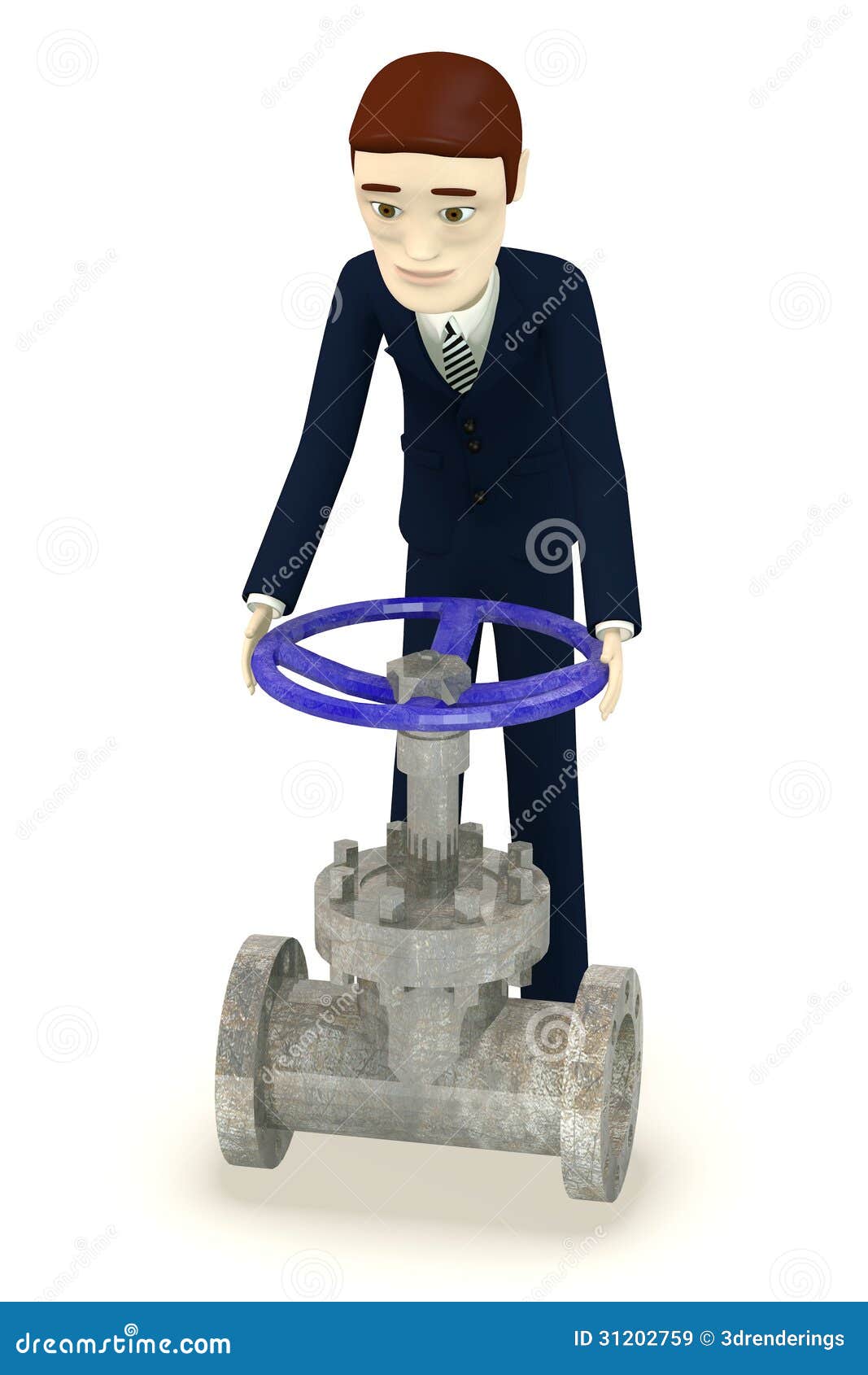 Cartoon Businessman with Valve Stock Illustration - Illustration of ...