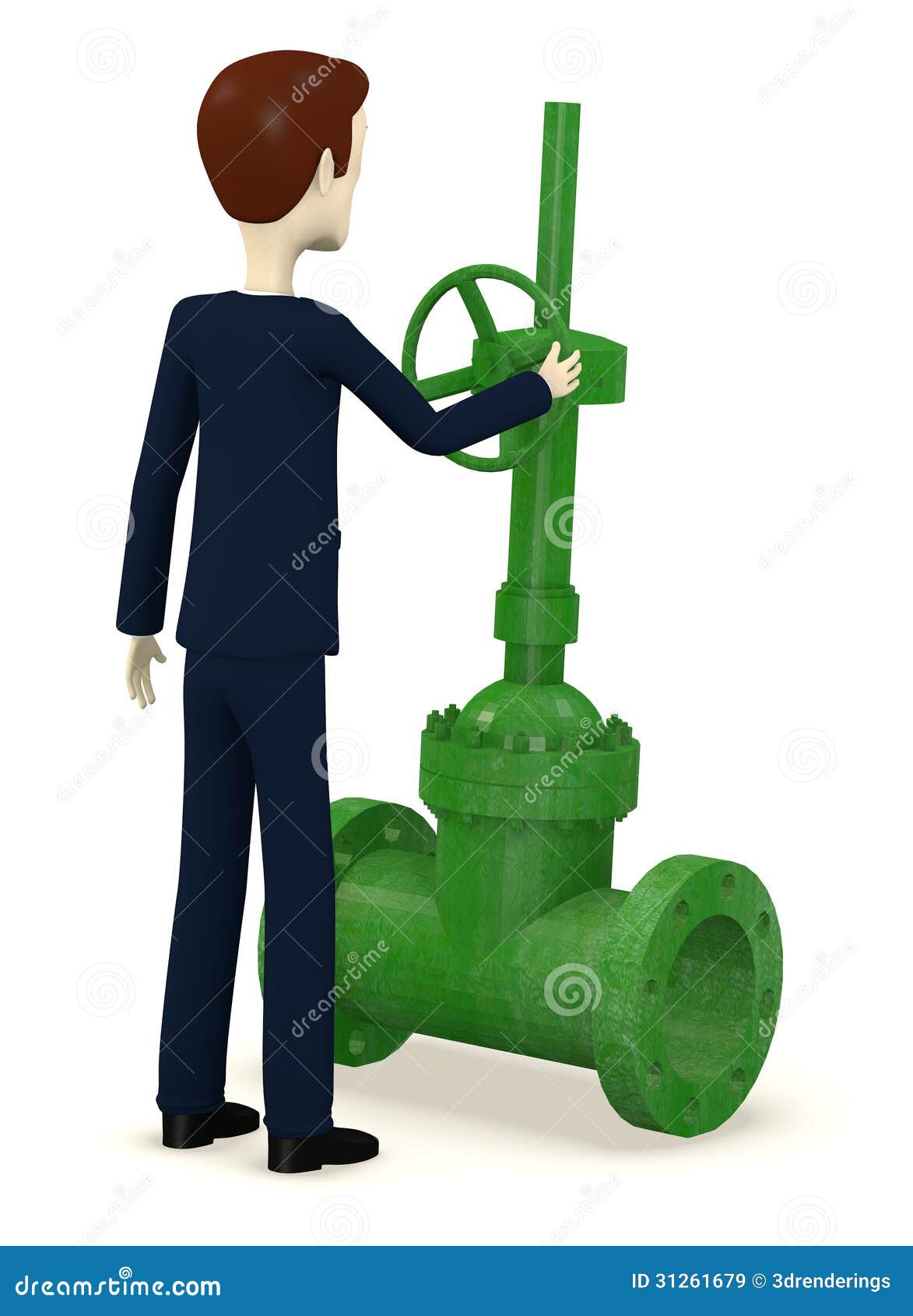 Cartoon Businessman with Valve Stock Illustration - Illustration of ...