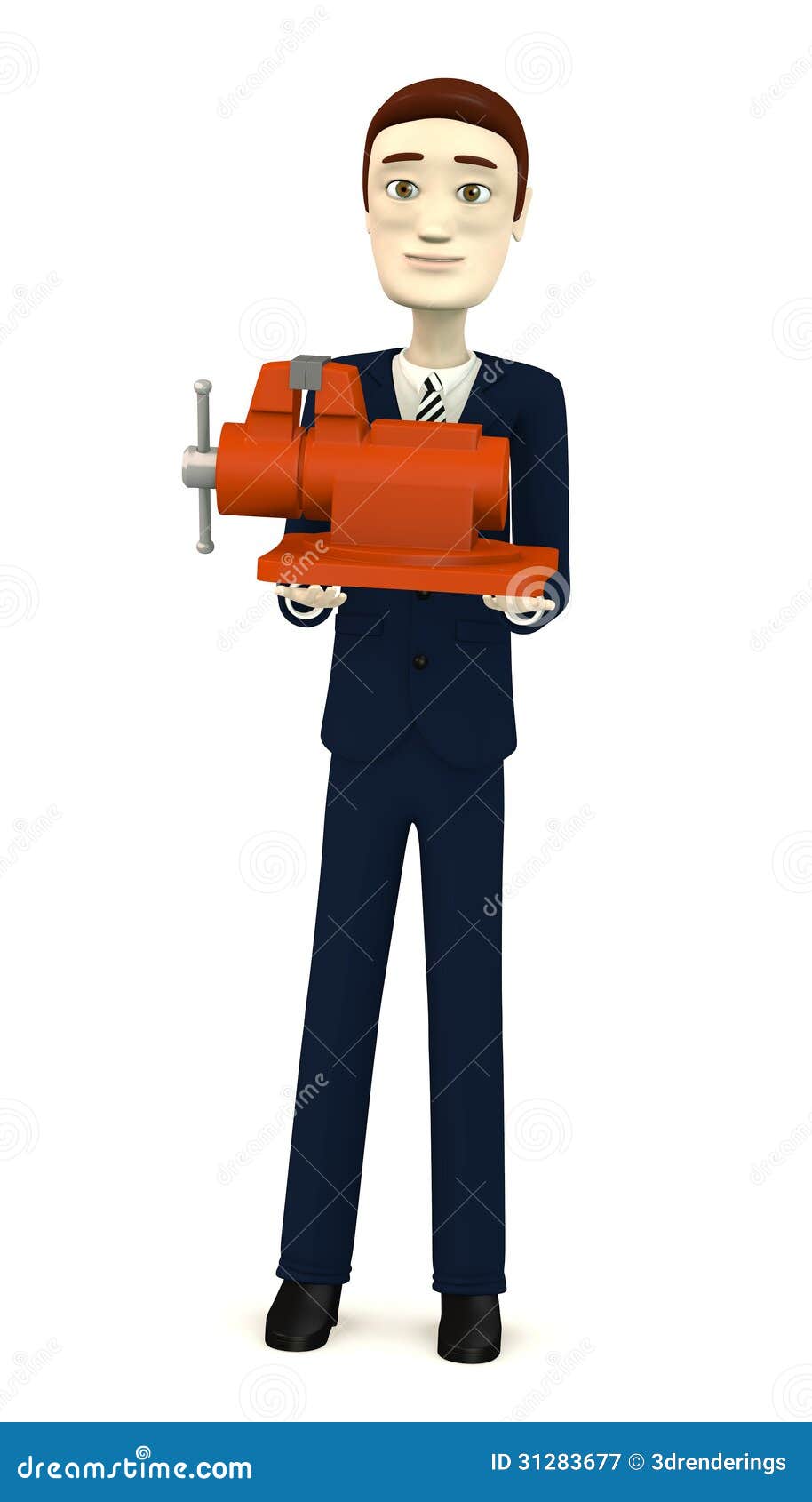 Cartoon Businessman with Vice Stock Illustration - Illustration of tool ...