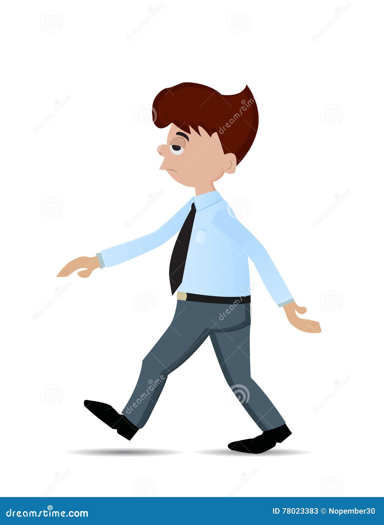 Cartoon Businessman Walking Lazy Stock Vector - Illustration of ...