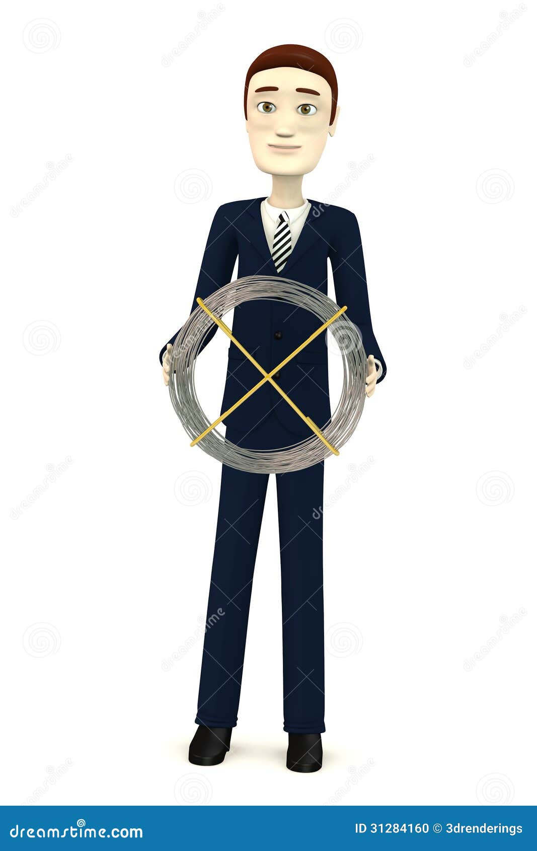 Cartoon Businessman with Wire Stock Illustration - Illustration of ...