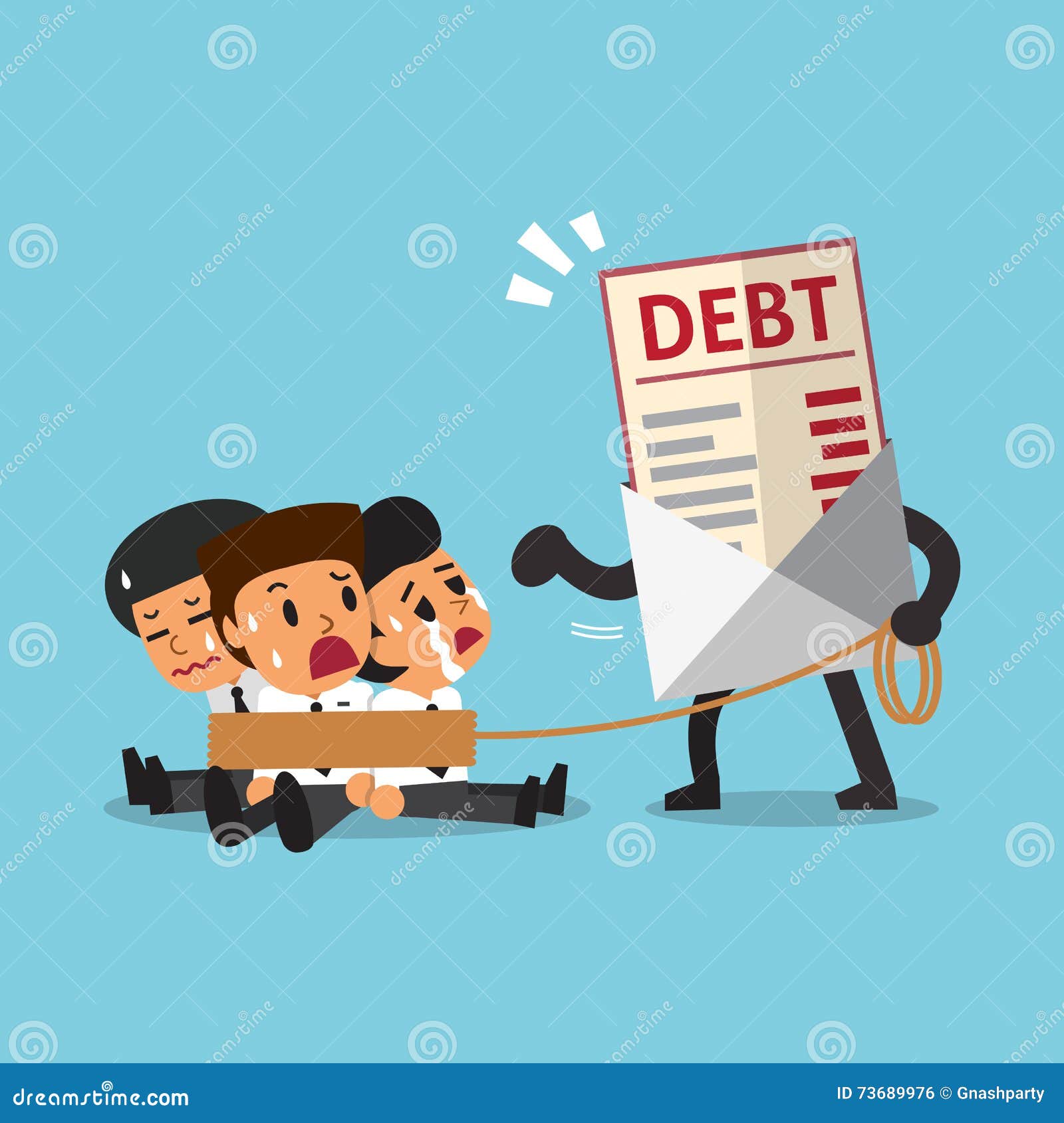 Cartoon Businessmen with Debt Letter Stock Vector - Illustration of ...
