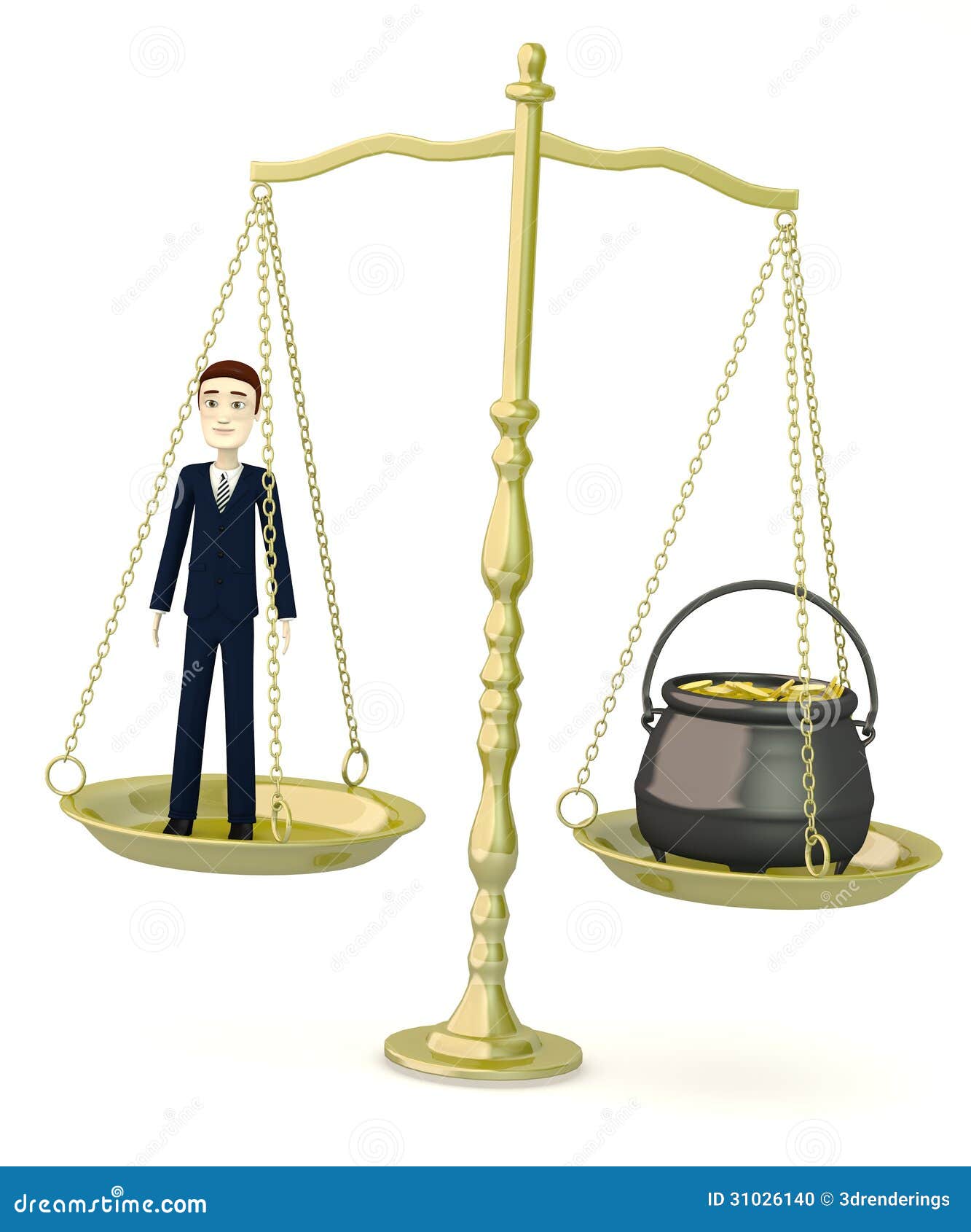 Cartoon Businesssman on Scales Stock Illustration - Illustration of ...