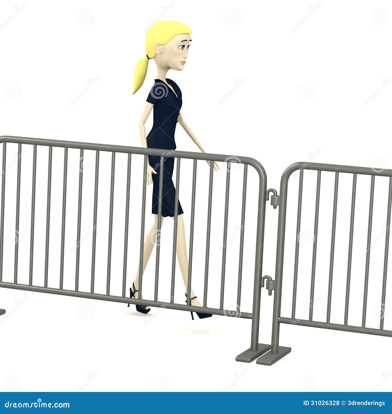 Cartoon Businesswoman with Barriers Stock Illustration - Illustration ...