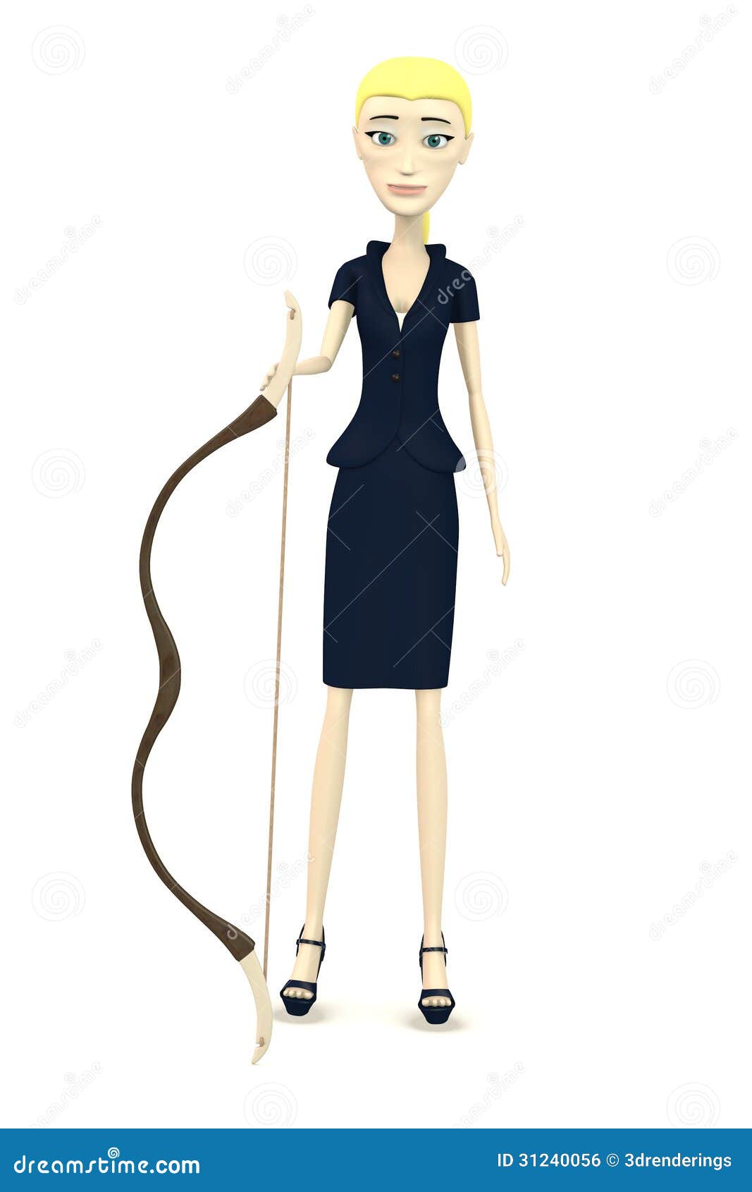 Cartoon Businesswoman with Bow Stock Illustration - Illustration of ...
