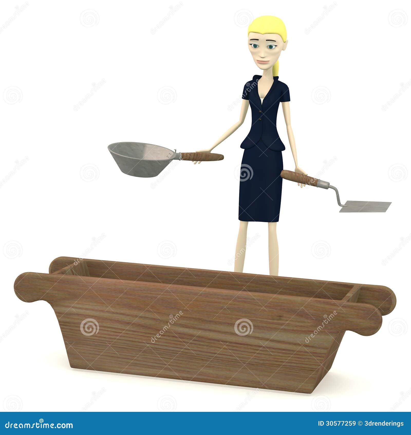 Cartoon Businesswoman with Building Tools Stock Illustration ...