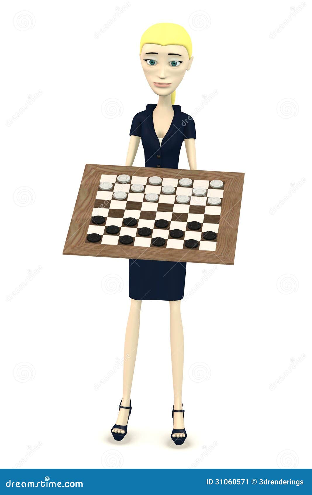 Cartoon Businesswoman with Checkers Stock Illustration - Illustration ...