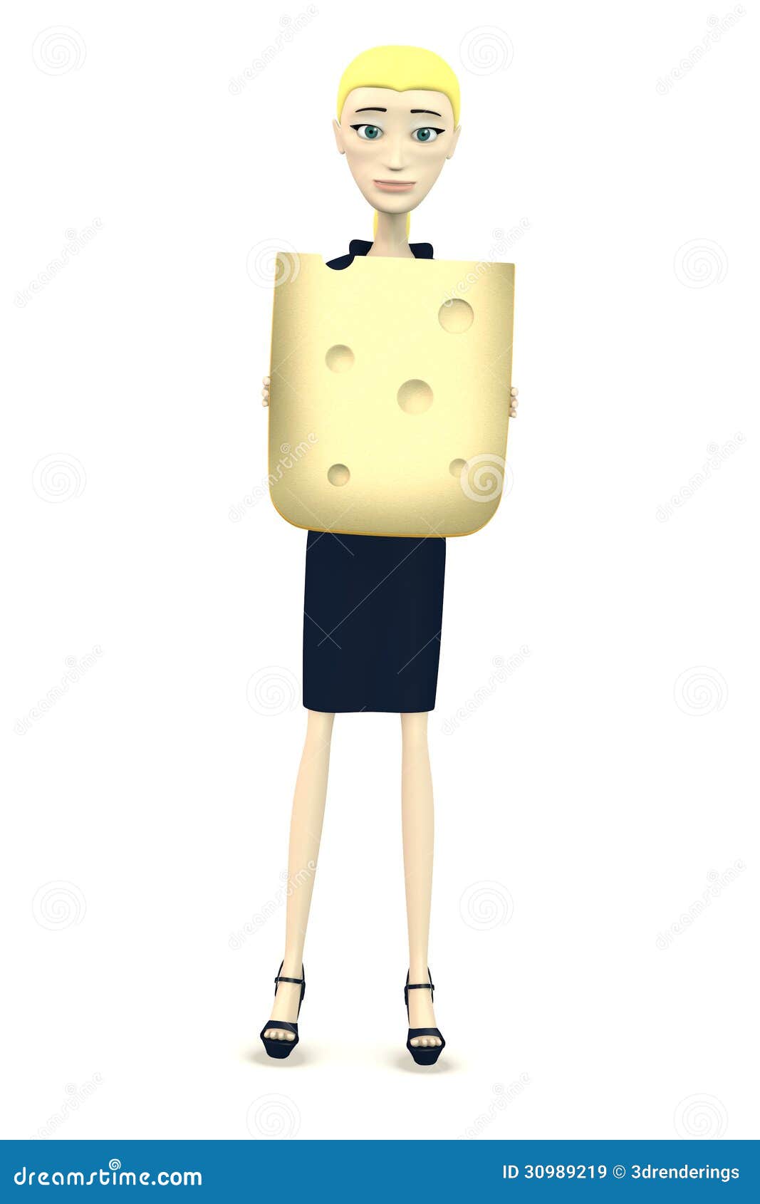 Cartoon Businesswoman with Cheese Stock Illustration - Illustration of ...