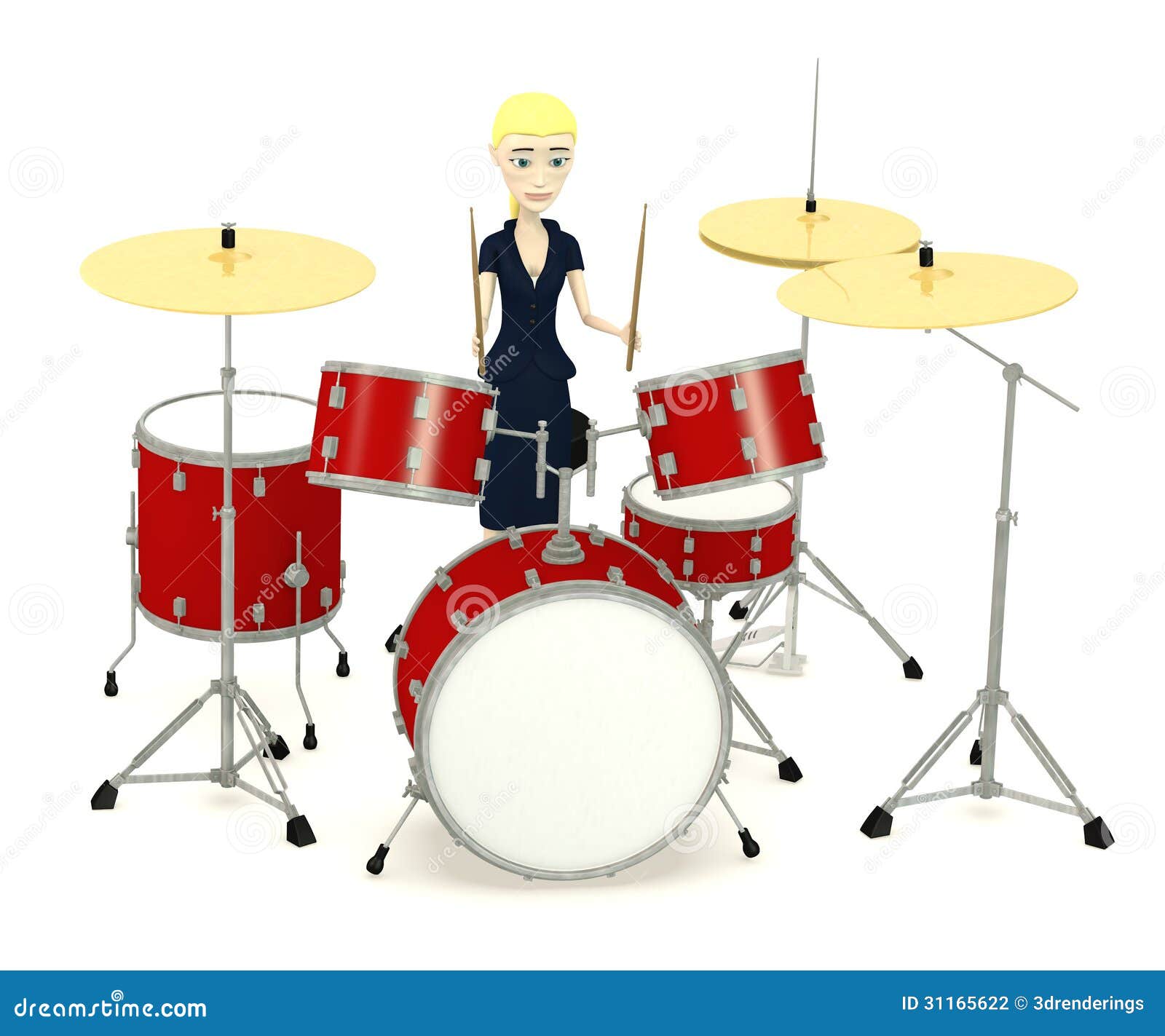 Cartoon Man With Drumset Royalty-Free Stock Photo | CartoonDealer.com ...
