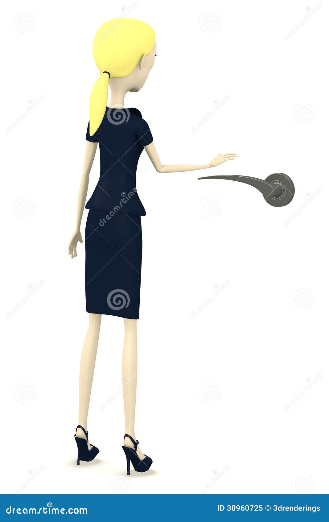 Cartoon Businesswoman with Handle Stock Illustration - Illustration of ...
