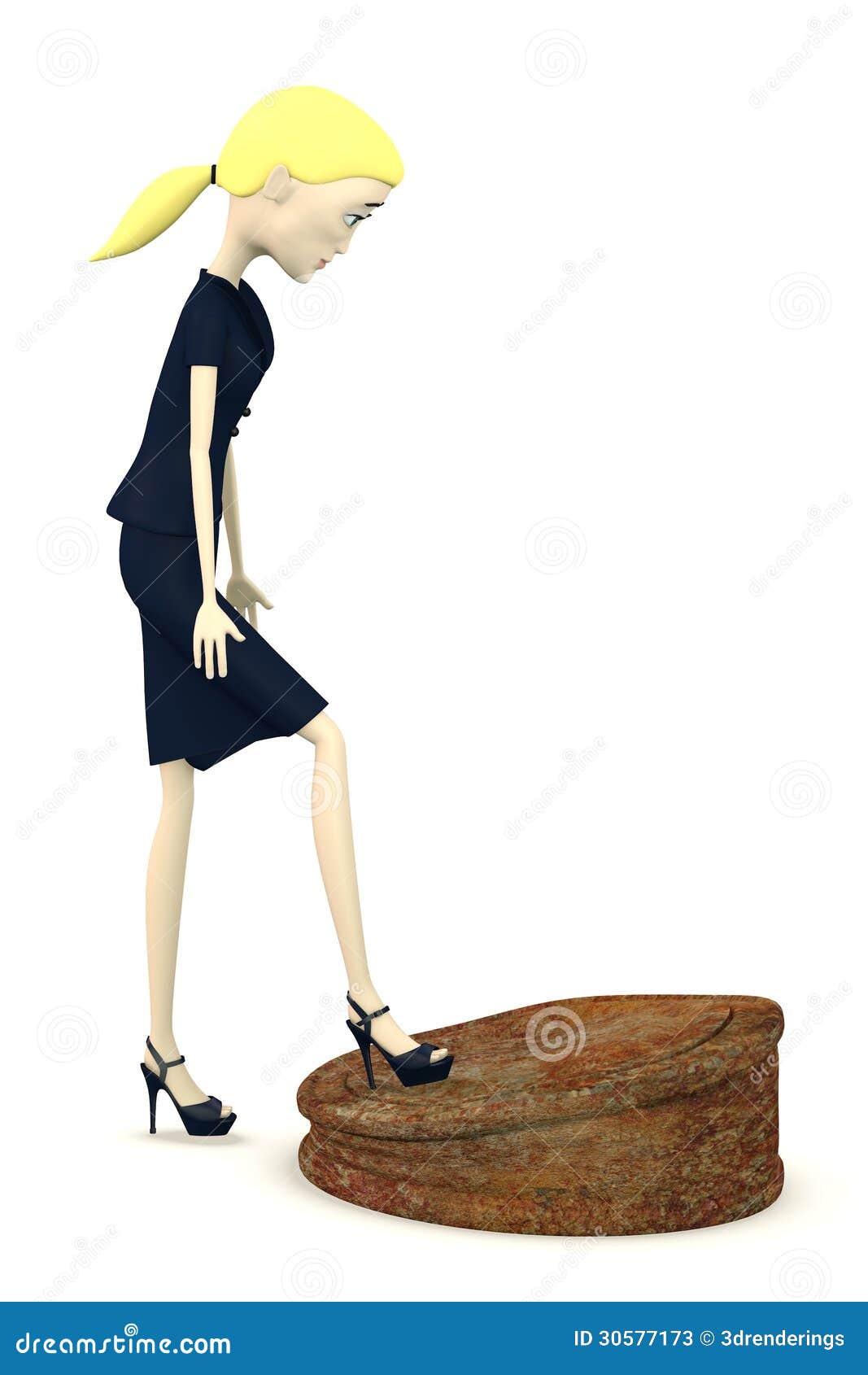 Cartoon Businesswoman with Rusty Can Stock Illustration - Illustration ...