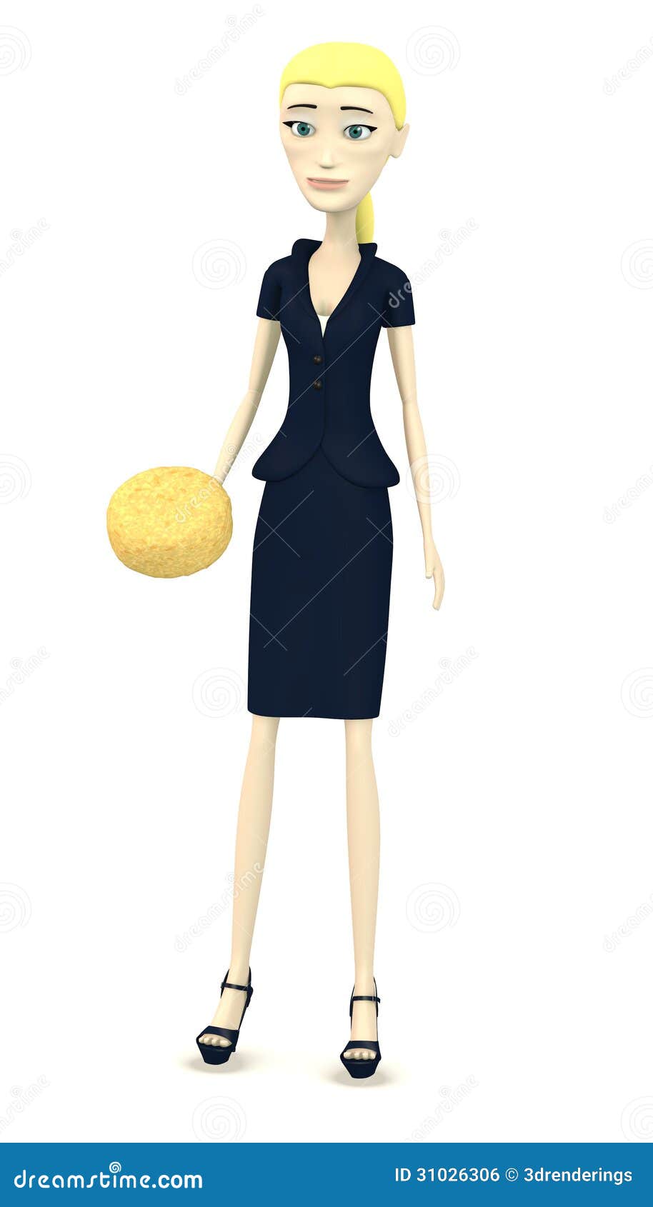 Cartoon Businesswoman with Sponge Stock Illustration - Illustration of ...
