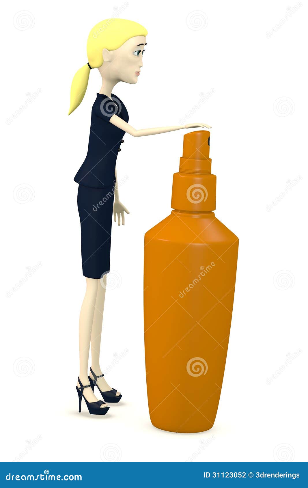 Cartoon Businesswoman with Spray Stock Illustration - Illustration of ...