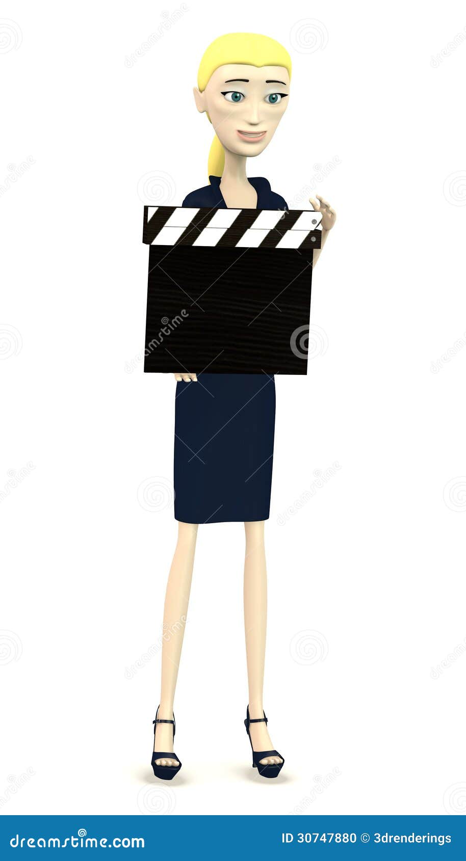 Cartoon Businesswoman with Taker Stock Illustration - Illustration of ...