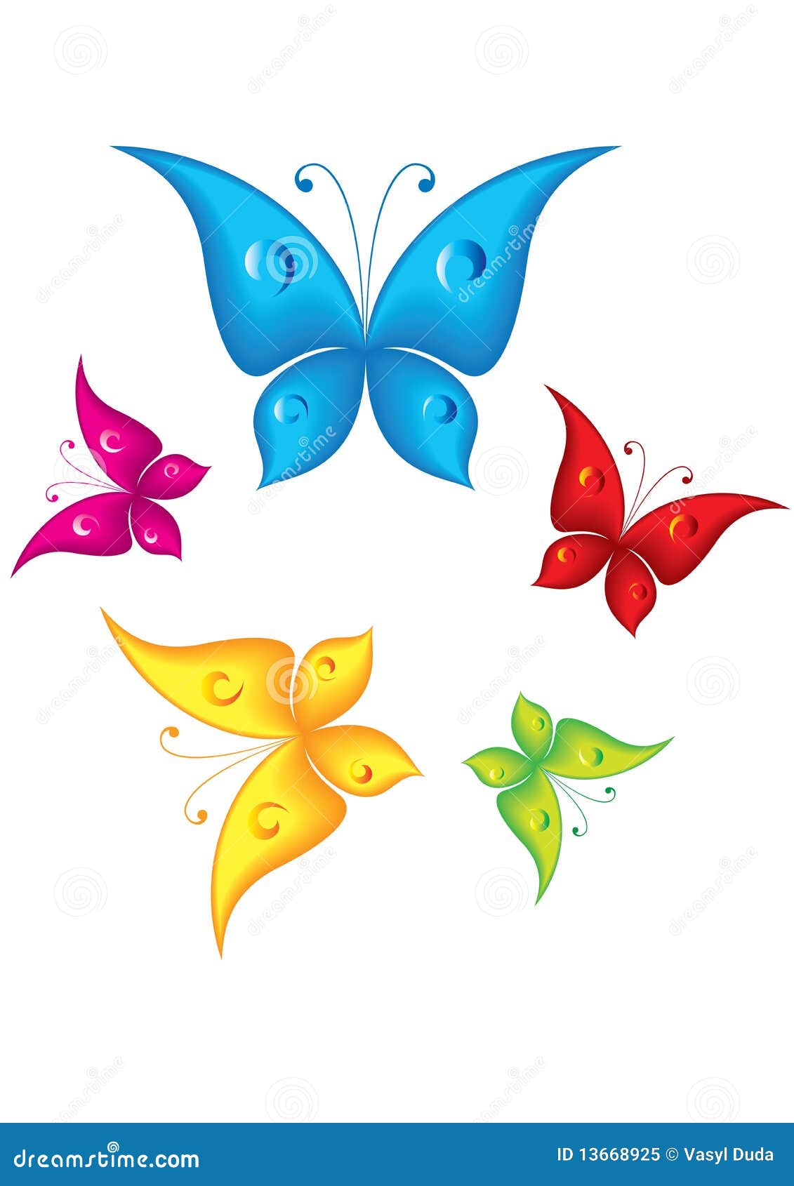 Cartoon butterflies stock vector. Illustration of element - 13668925