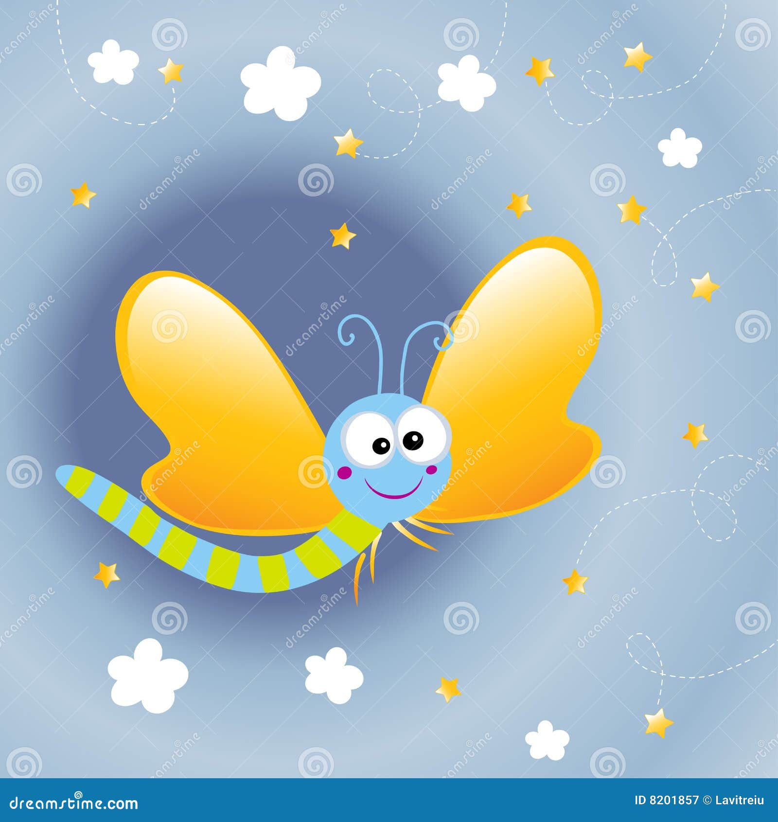 Cartoon Butterfly Clipart. Vector Illustration Isolated On White ...