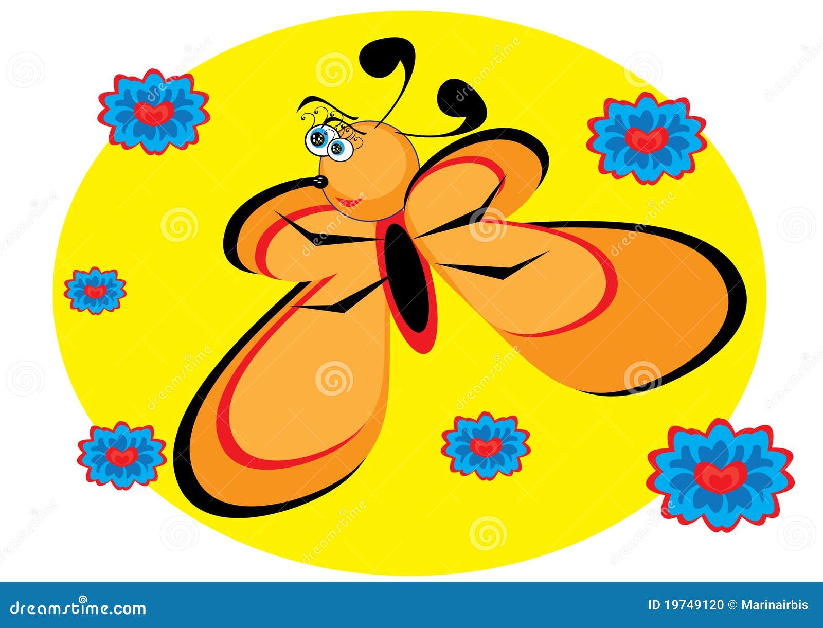 Cartoon Butterfly on Isolated Background Stock Vector - Illustration of ...