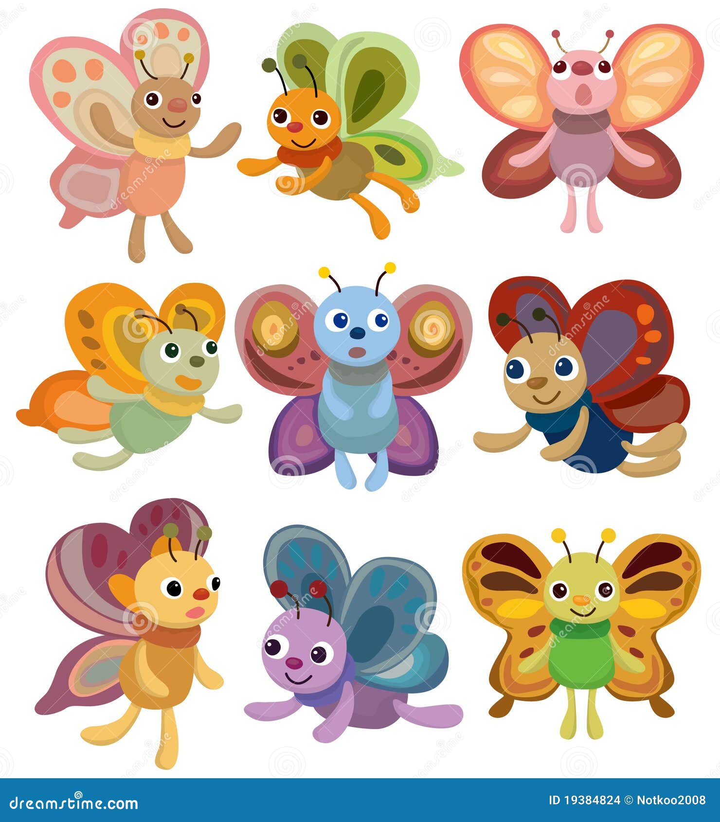 Cartoon Butterfly Vector. Coloring Pages. Color By Shapes. Illustration ...