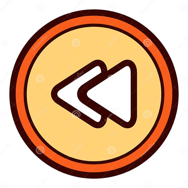 Cartoon backward button stock vector. Illustration of simple - 258028040