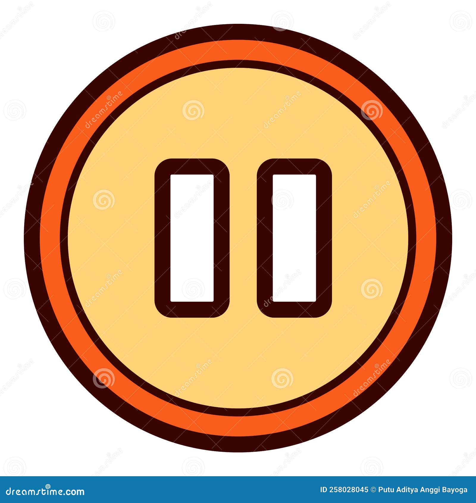 Cartoon pause button stock vector. Illustration of vector - 258028045