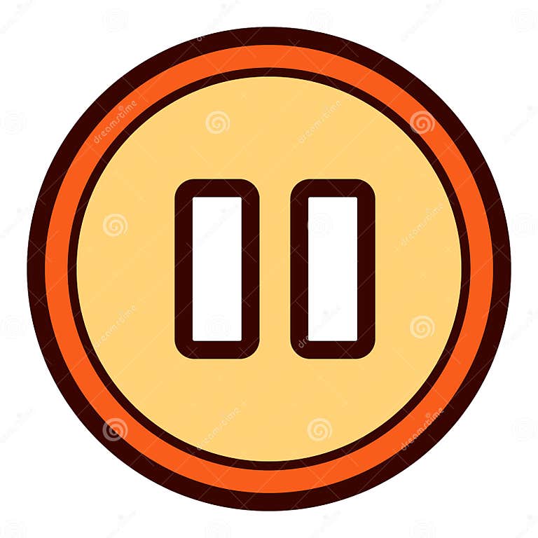 Cartoon pause button stock vector. Illustration of vector - 258028045