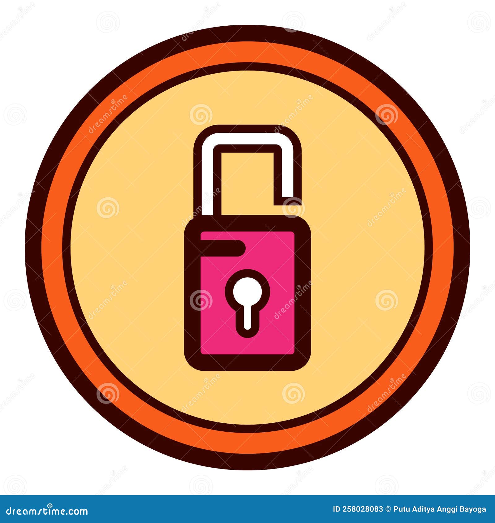 Cartoon unlock button stock vector. Illustration of logo - 258028083