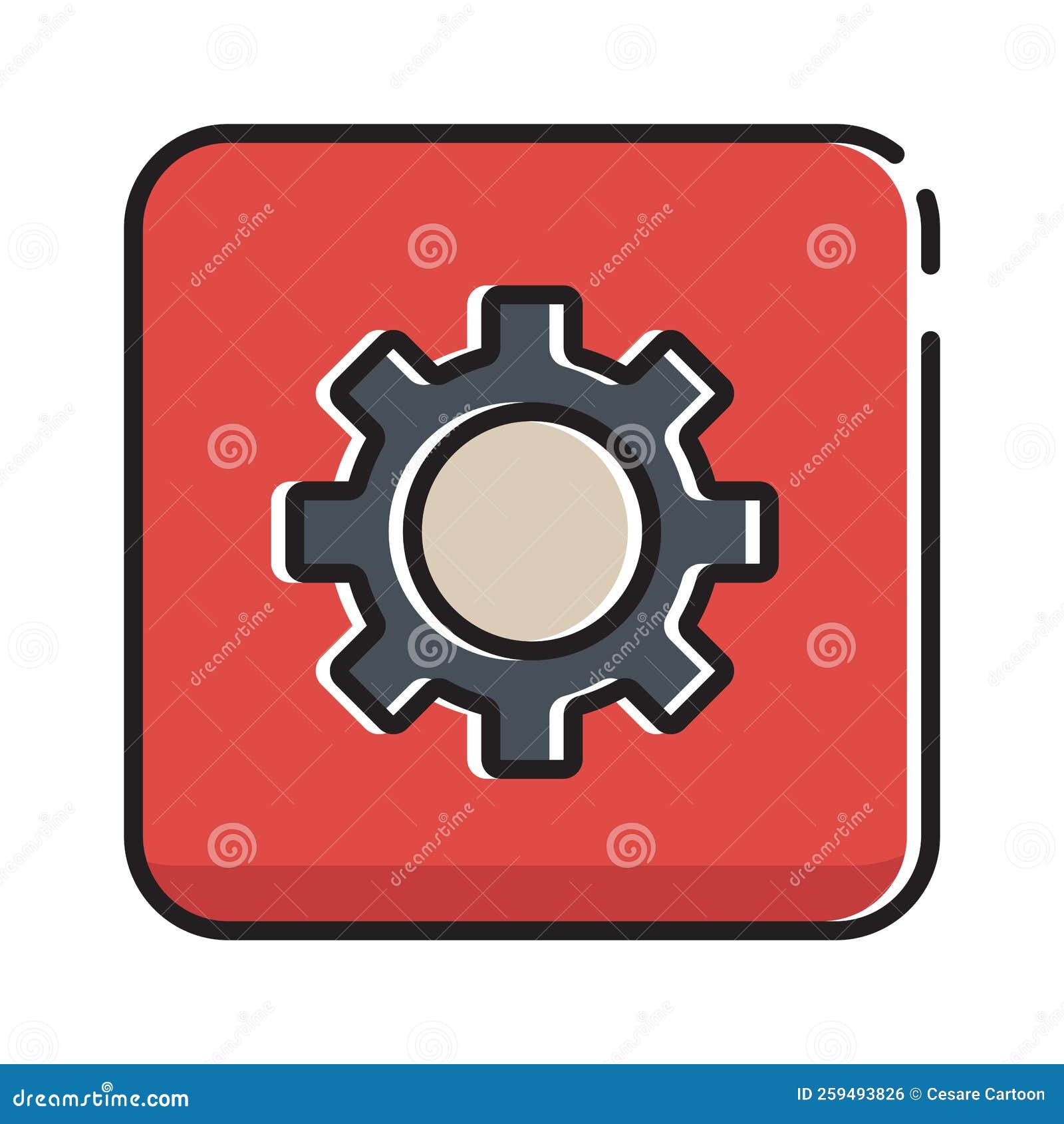 Cartoon button setting stock vector. Illustration of setting - 259493826