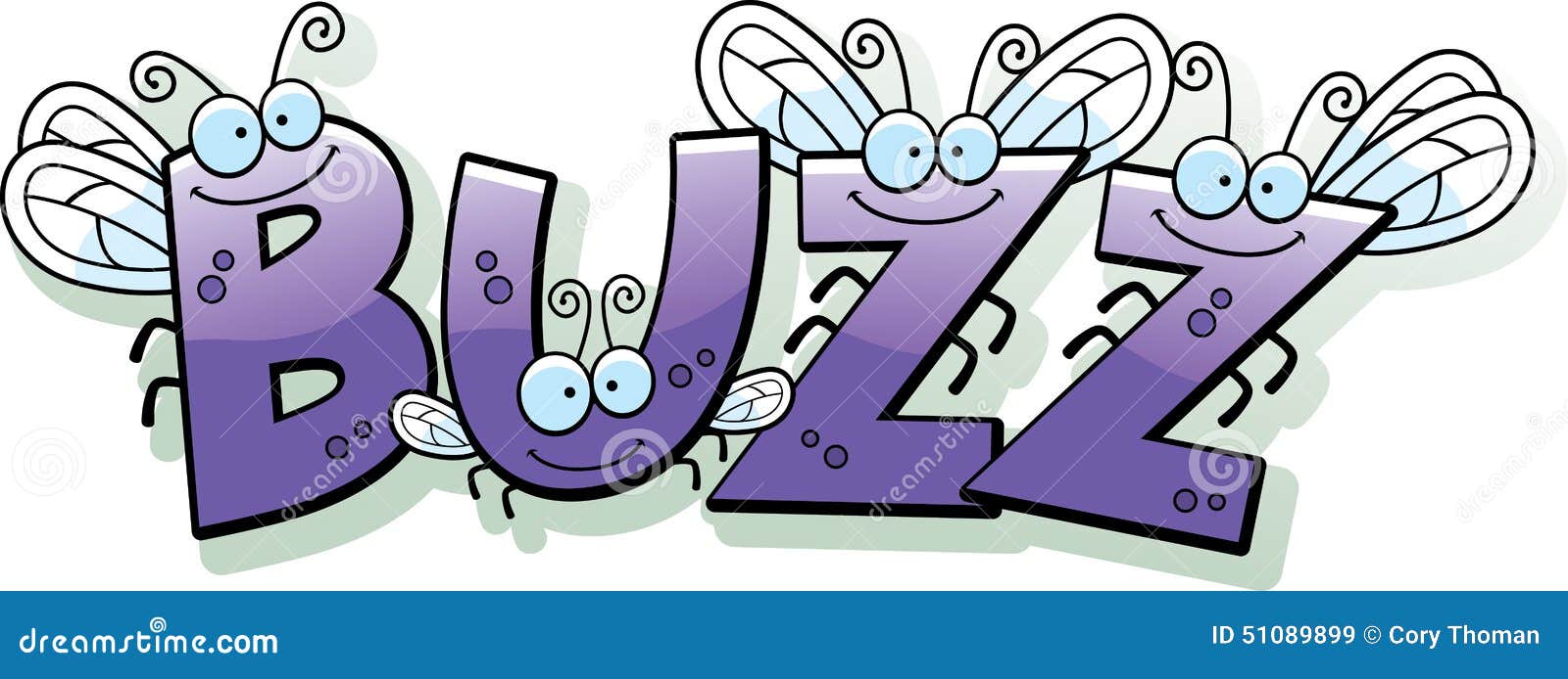 Cartoon Buzz Fly Text stock vector. Illustration of smiling - 51089899