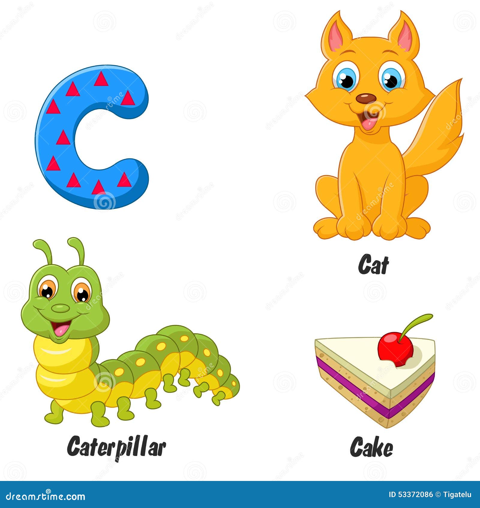 Cartoon C alphabet stock vector. Illustration of happy - 53372086