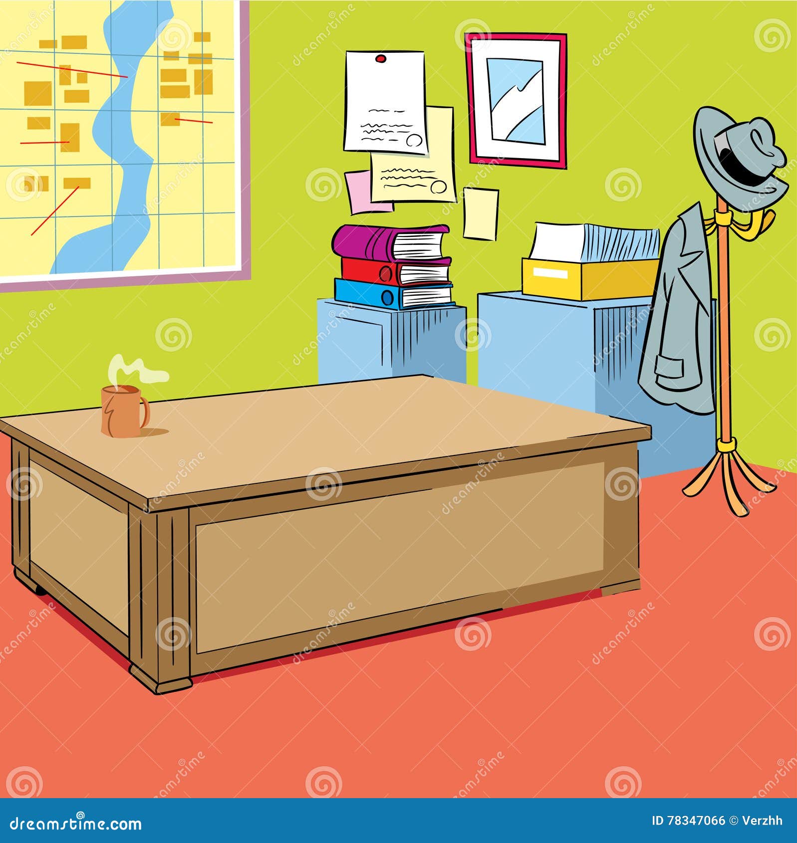 Cartoon Cabinet Interior Vector Illustration | CartoonDealer.com #78347066