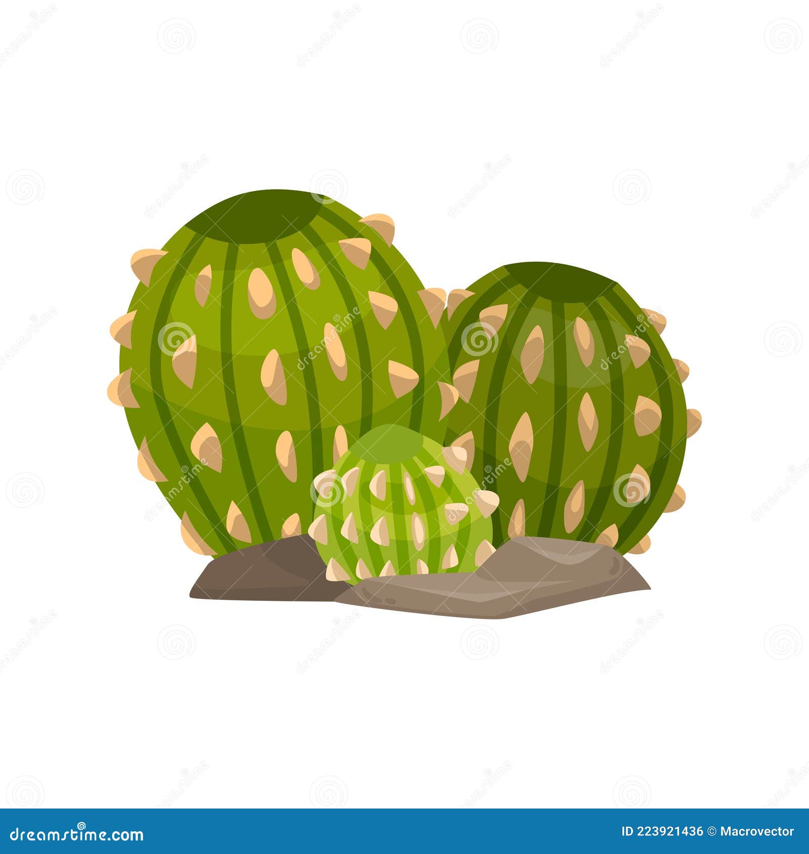 Cartoon Cacti Illustration stock vector. Illustration of garden - 223921436