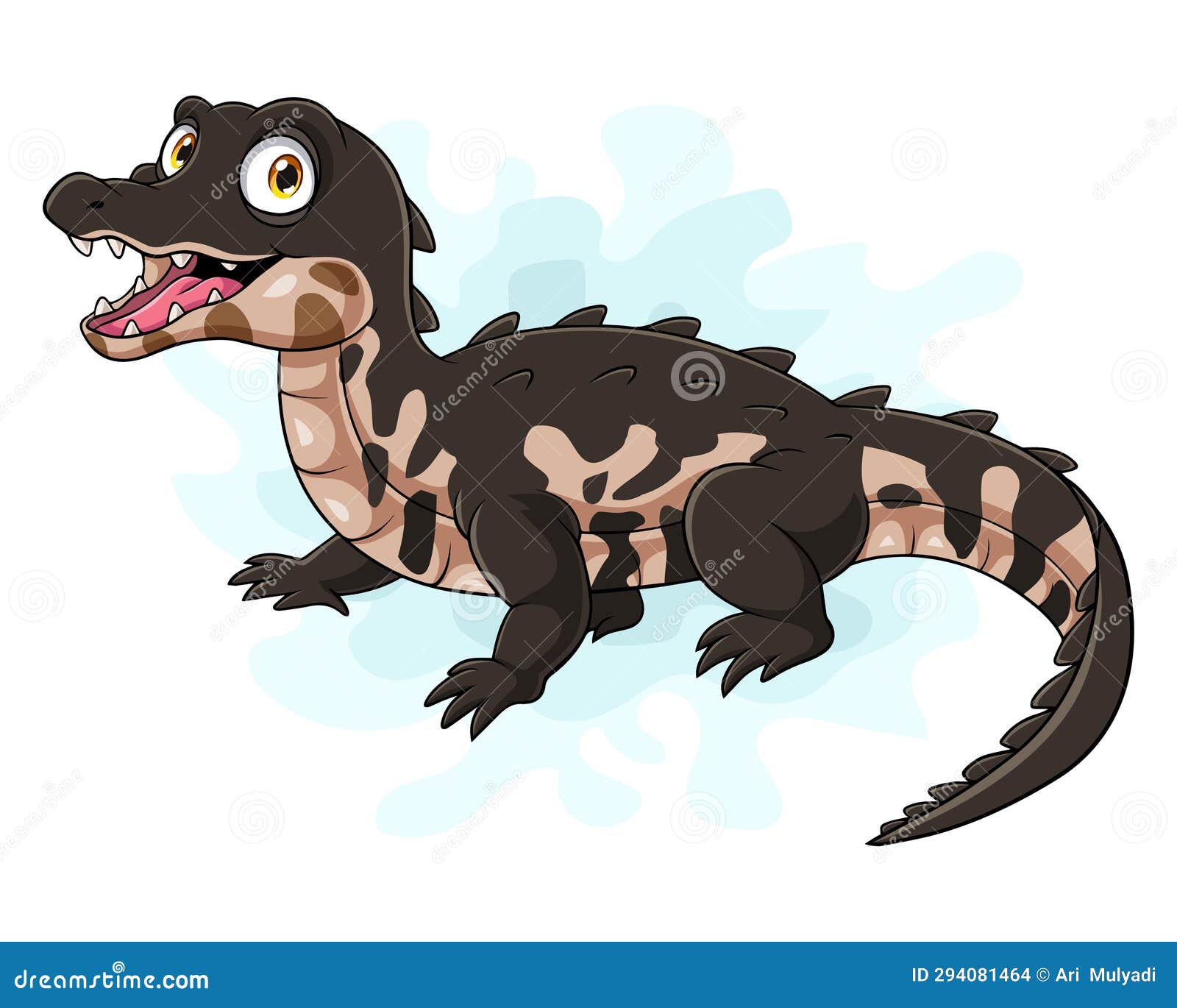 Cartoon Caiman Crocodile Isolated on White Background Stock Vector ...