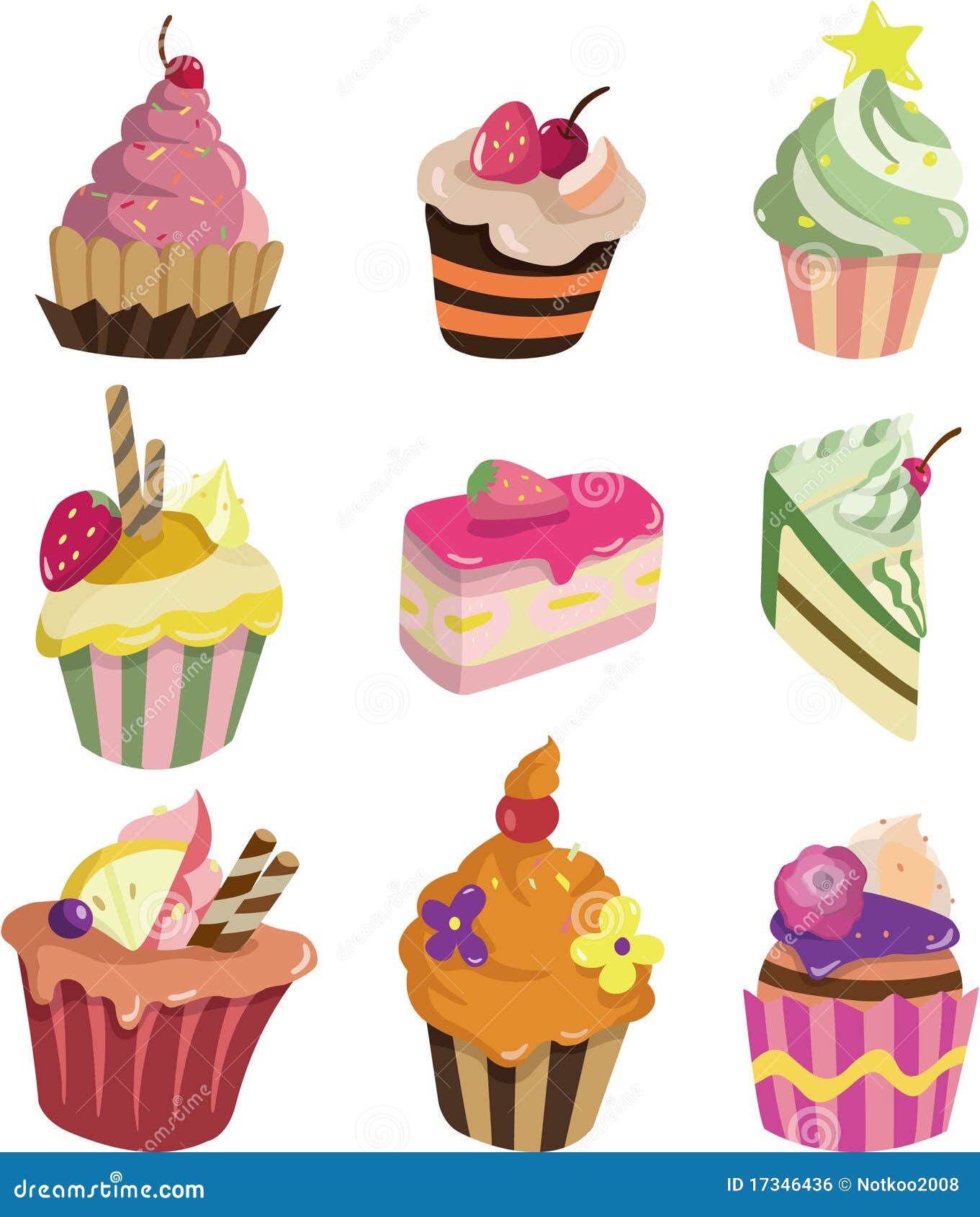 Cartoon Cake Pattern Vector Illustration | CartoonDealer.com #49840478