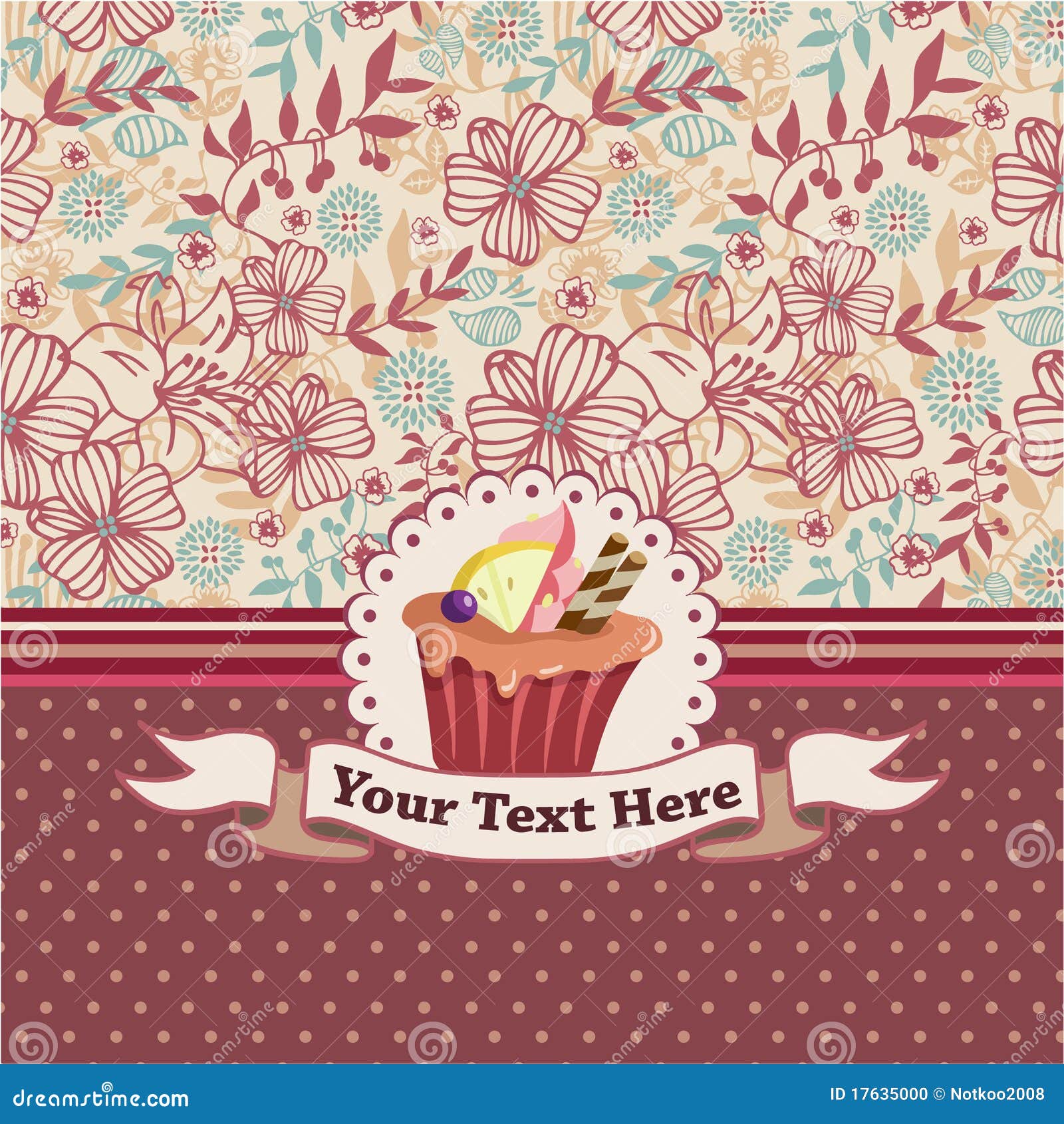 Cartoon cake card stock vector. Illustration of flourish - 17635000