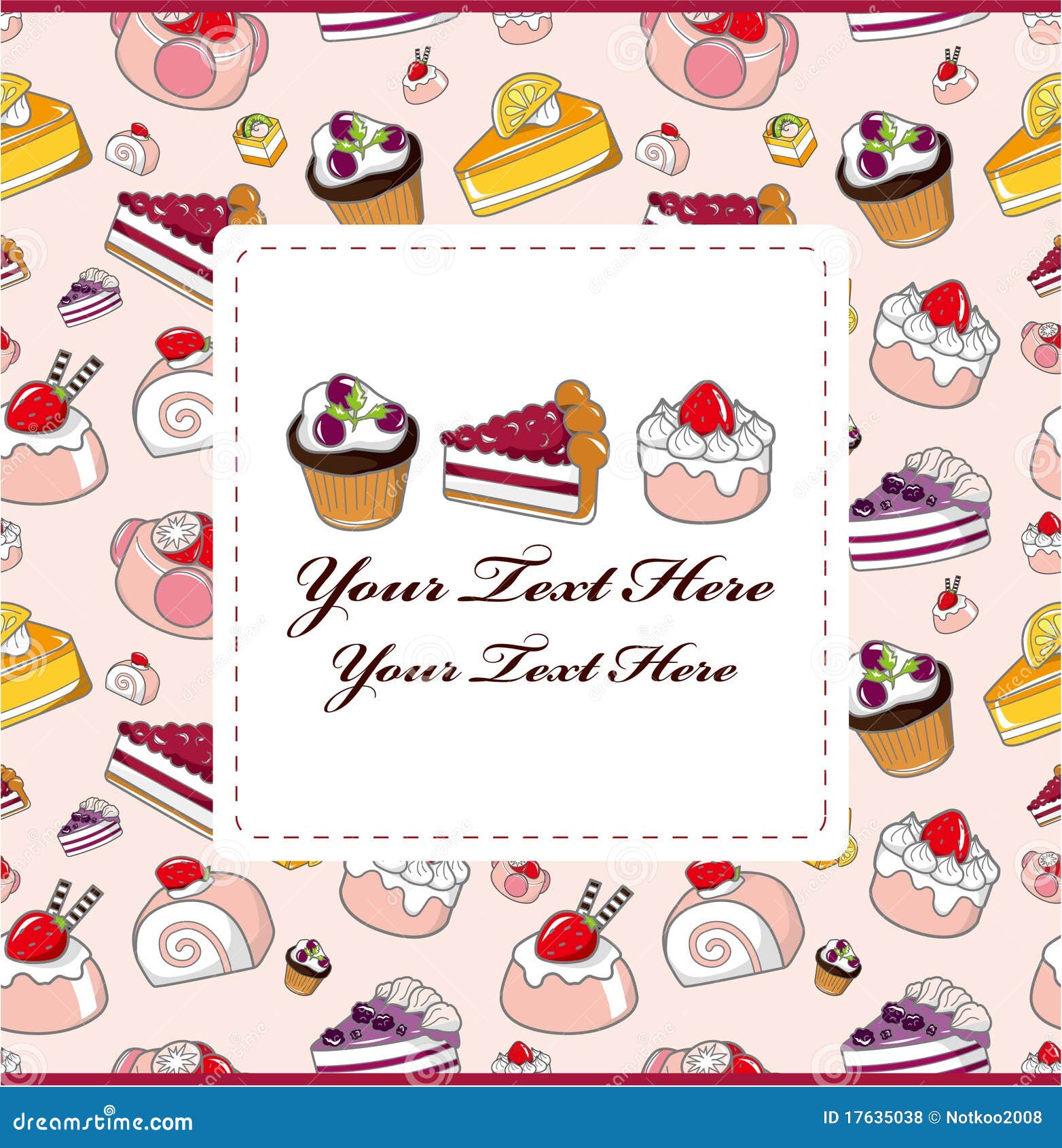 Cartoon cake card stock vector. Illustration of cookie - 17635038