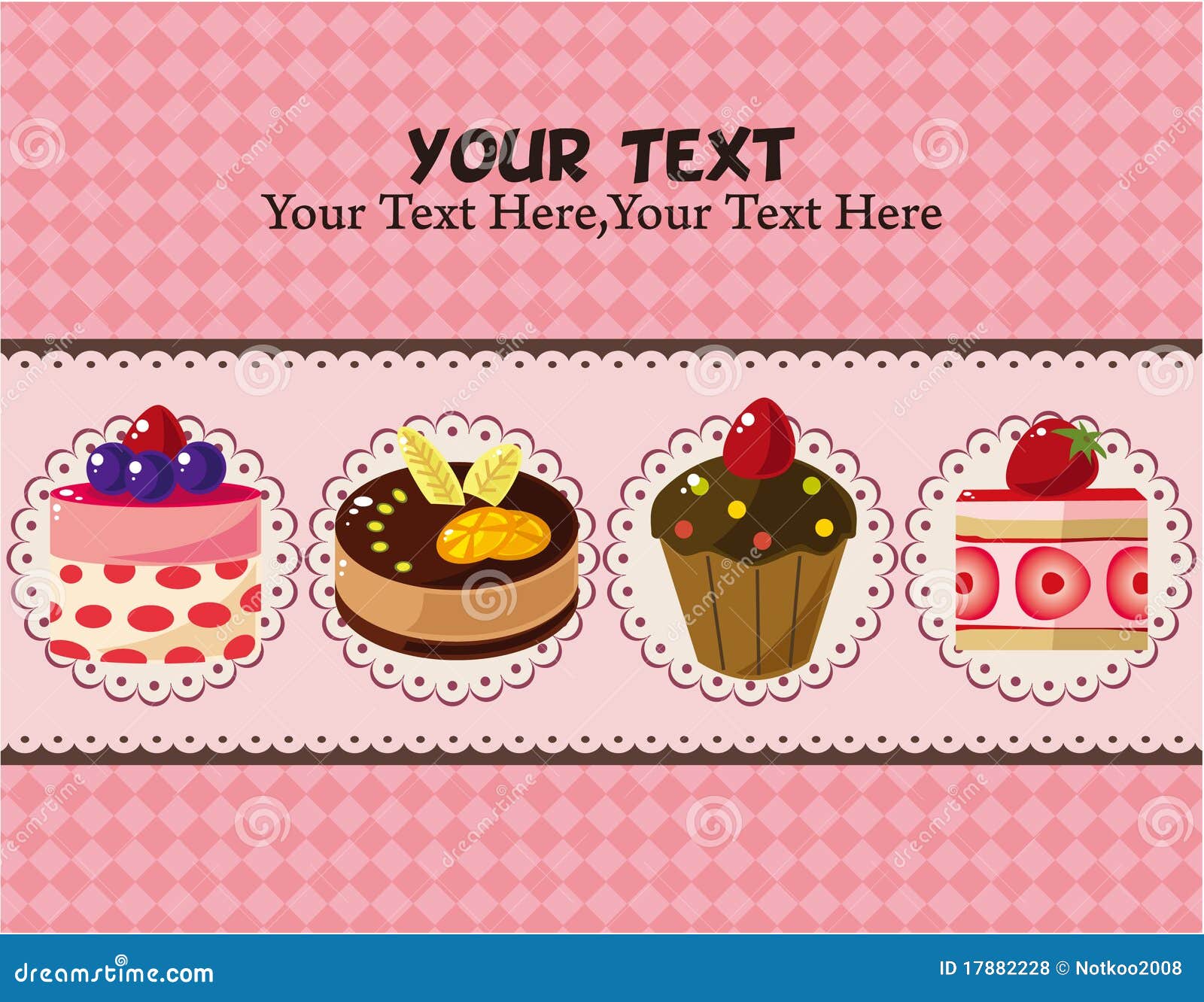 Cartoon cake card stock illustration. Illustration of cartoon - 17882228