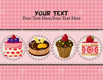 Cartoon cake card stock illustration. Illustration of cartoon - 17882228