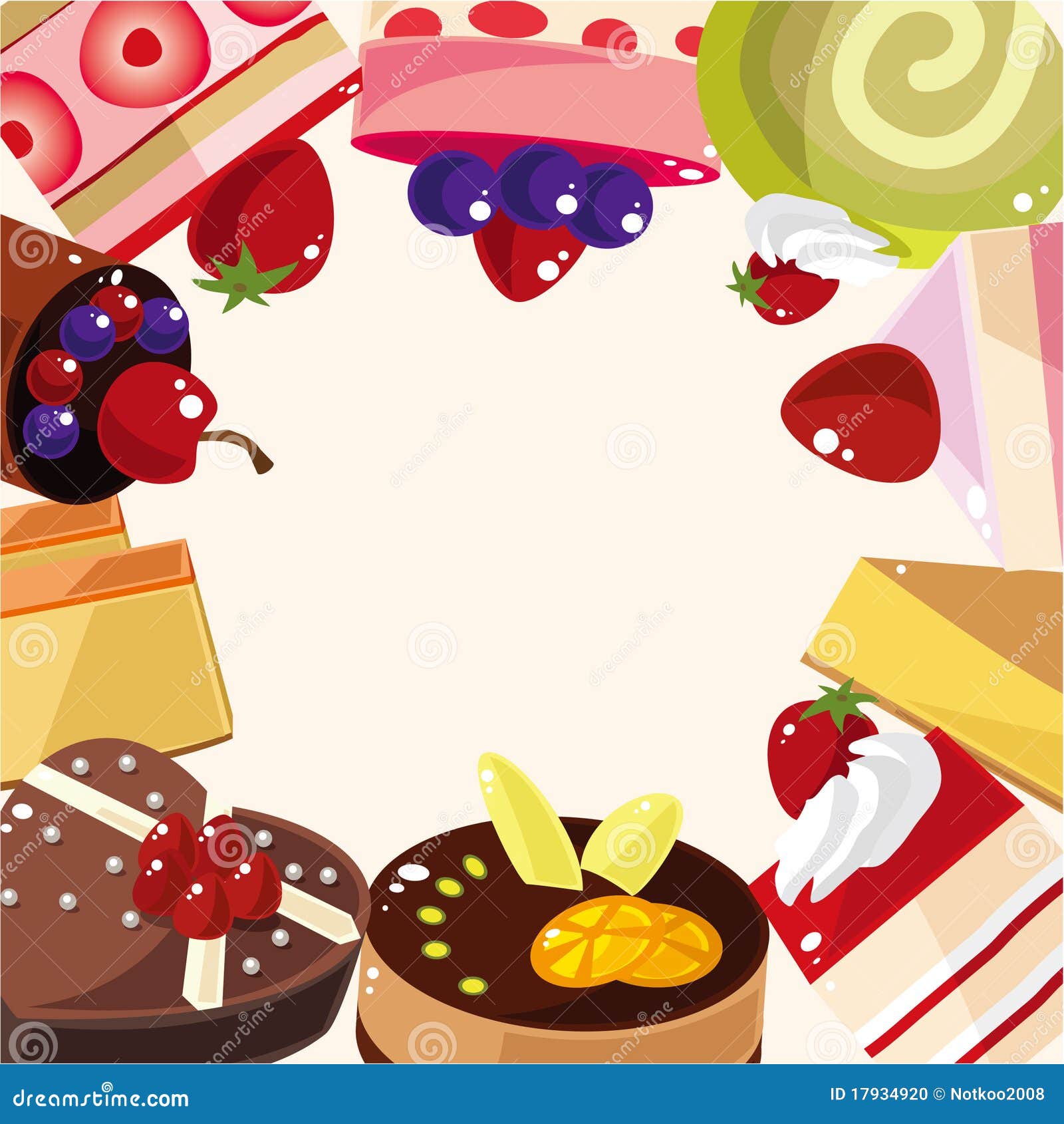 Cartoon Cake Pattern Vector Illustration | CartoonDealer.com #49840478