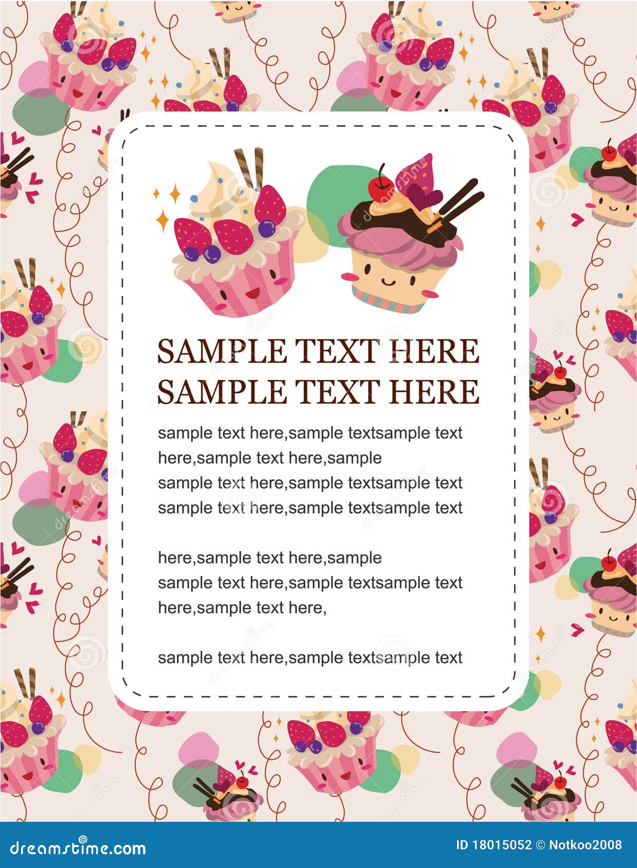 Cartoon cake card stock vector. Illustration of brown - 18015052