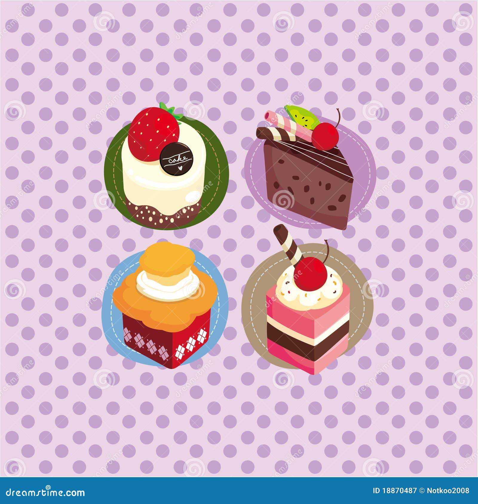 Cartoon cake card stock vector. Illustration of color - 18870487